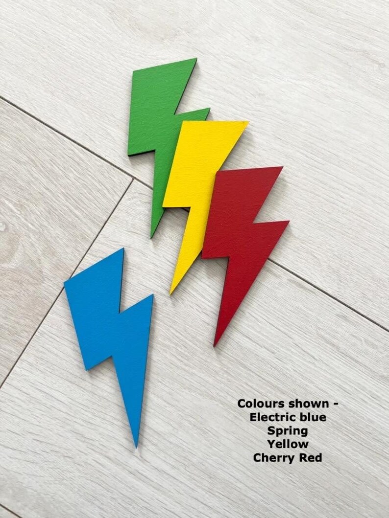 Wooden Lightning Bolt Wall Hanging • Boys / Girls Superhero Bedroom ...