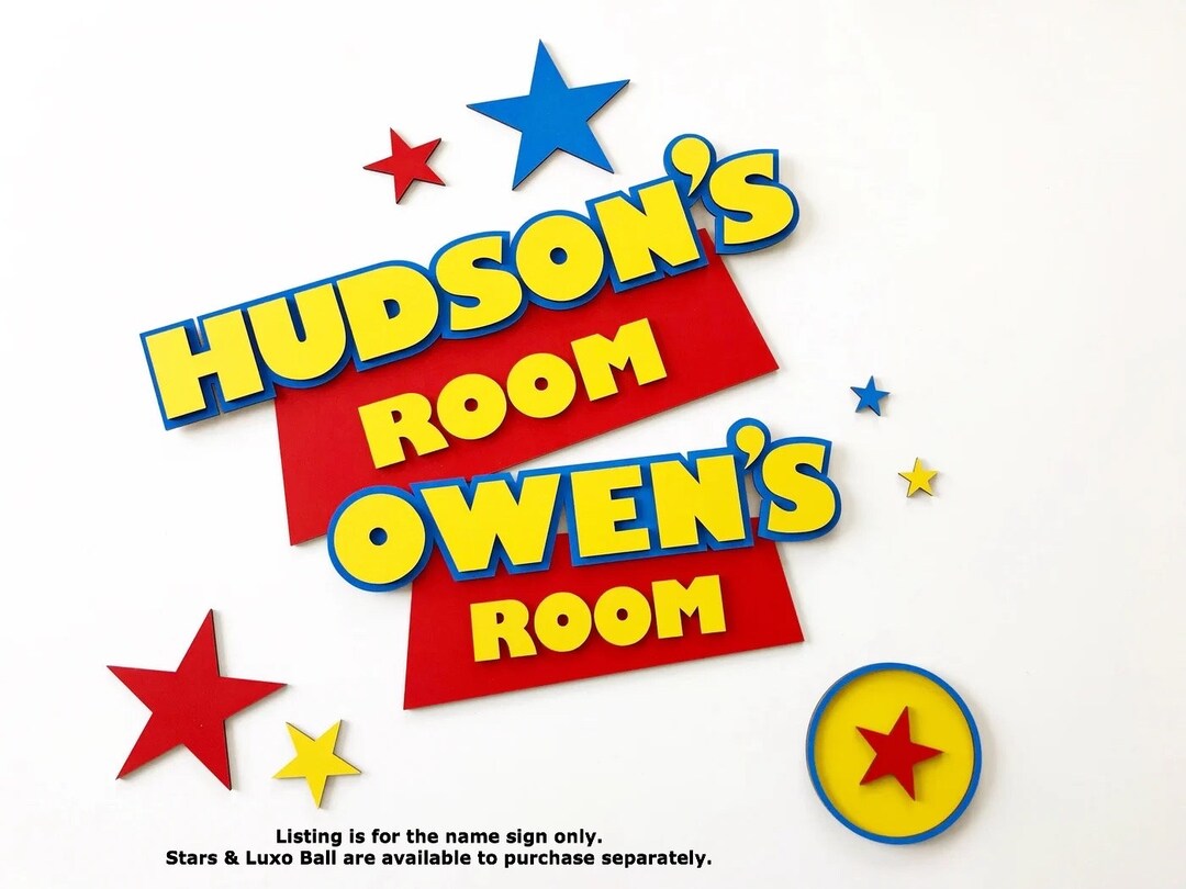 Wooden Toy Story Personalised Name Room Door Plaque / Sign - Boys ...