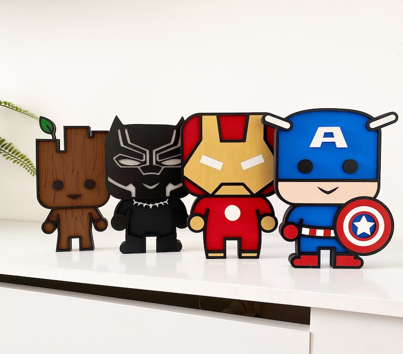 Wooden Superhero Inspired Characters / Ornaments Boys / - Etsy UK