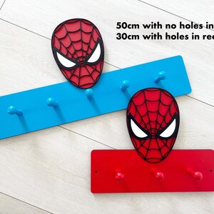 Wooden Spider-man Inspired Wall / Coat Hooks Boys / Girls Superhero ...