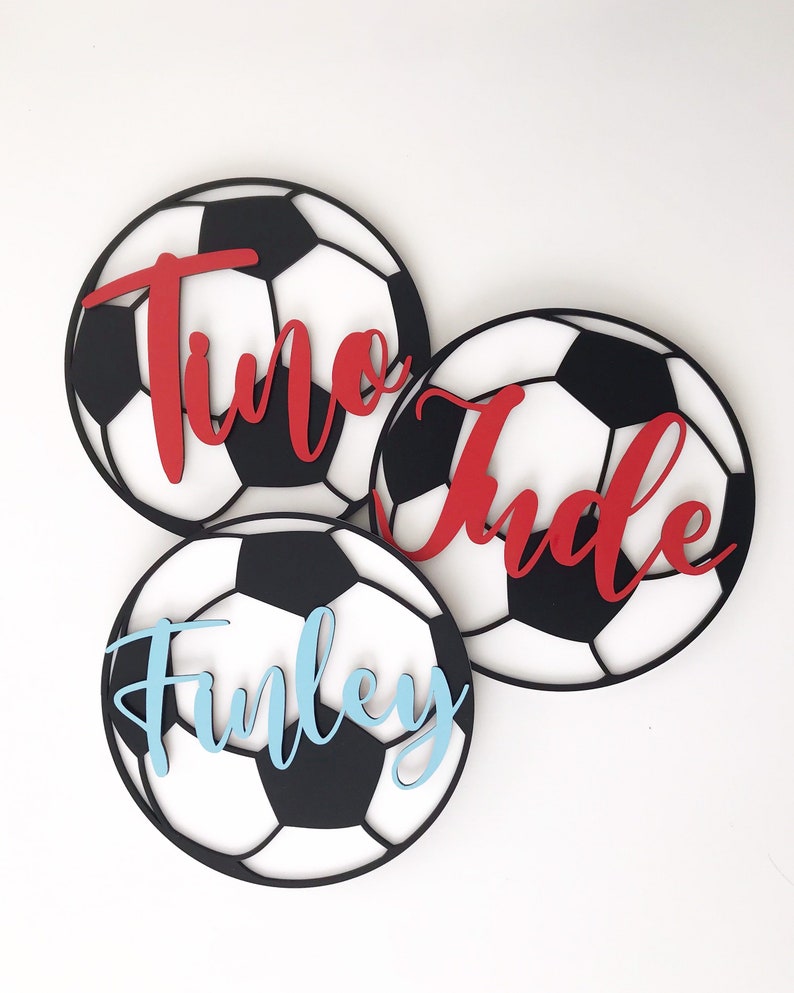 Wooden Football Personalised Name Room Door Plaque / Sign | Etsy UK