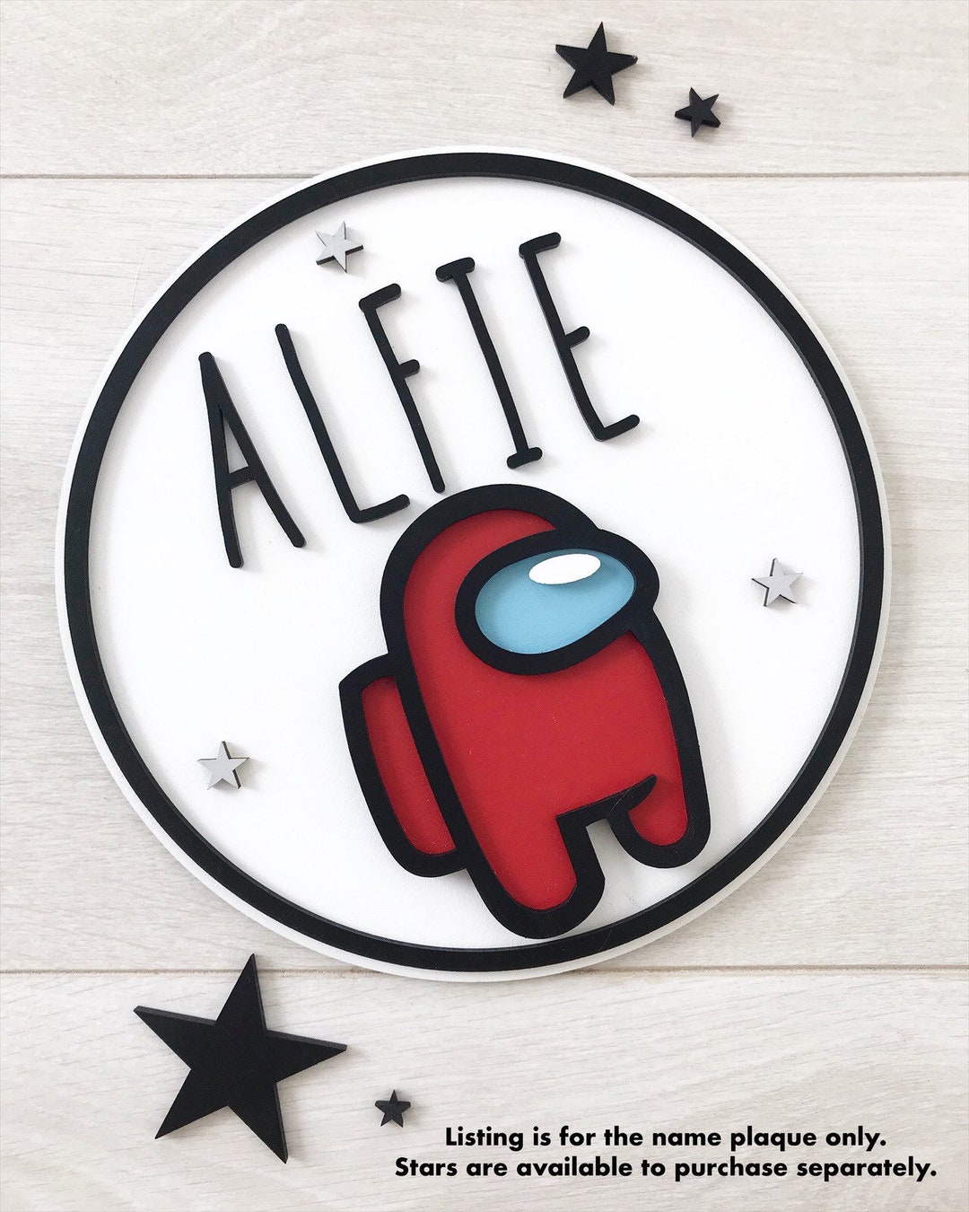 Wooden Personalised Among Us Crewmate Name Plaque / Sign Boys / Girls ...