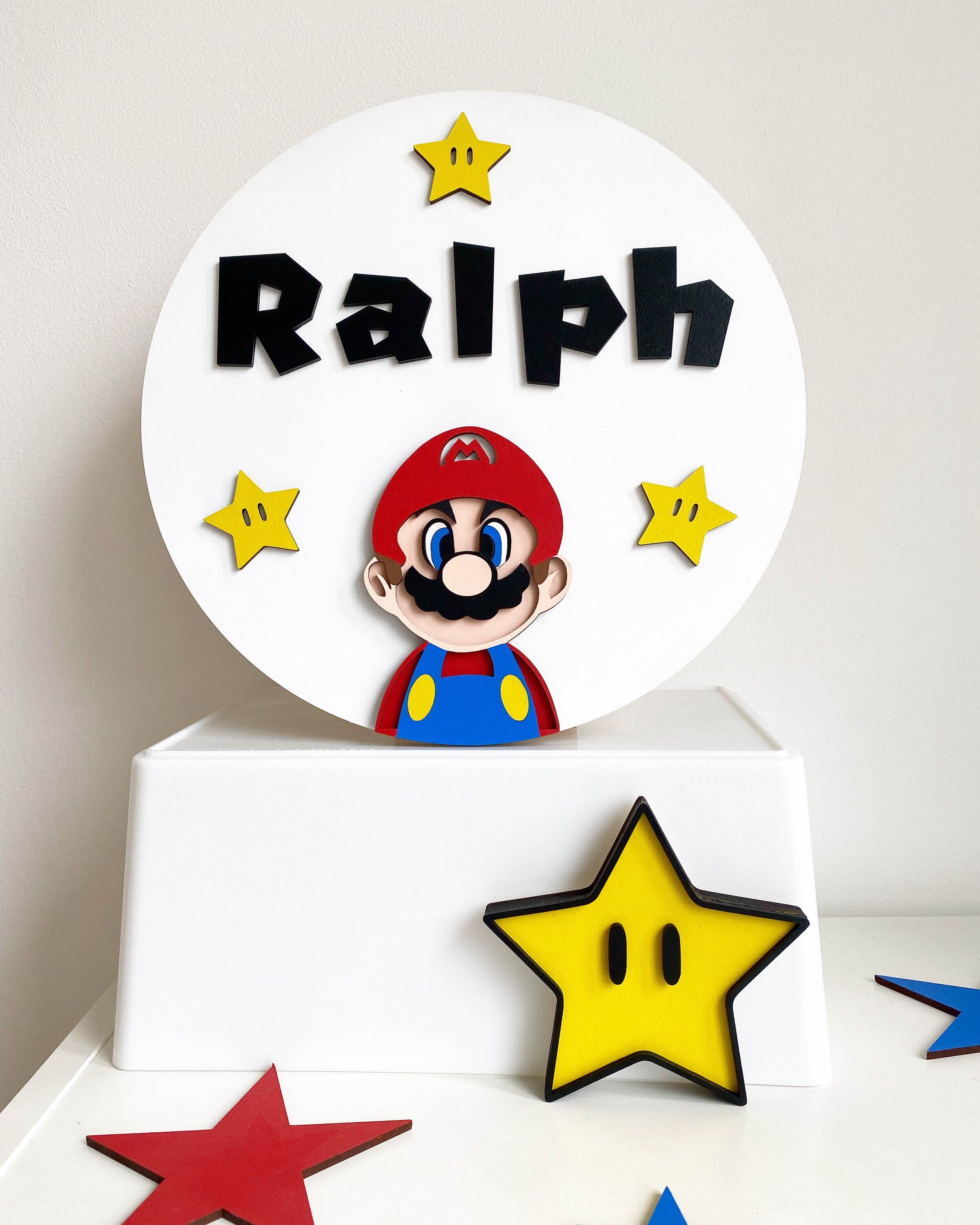 Wooden Super Mario Personalised Name Room Door Plaque / Sign - Etsy UK