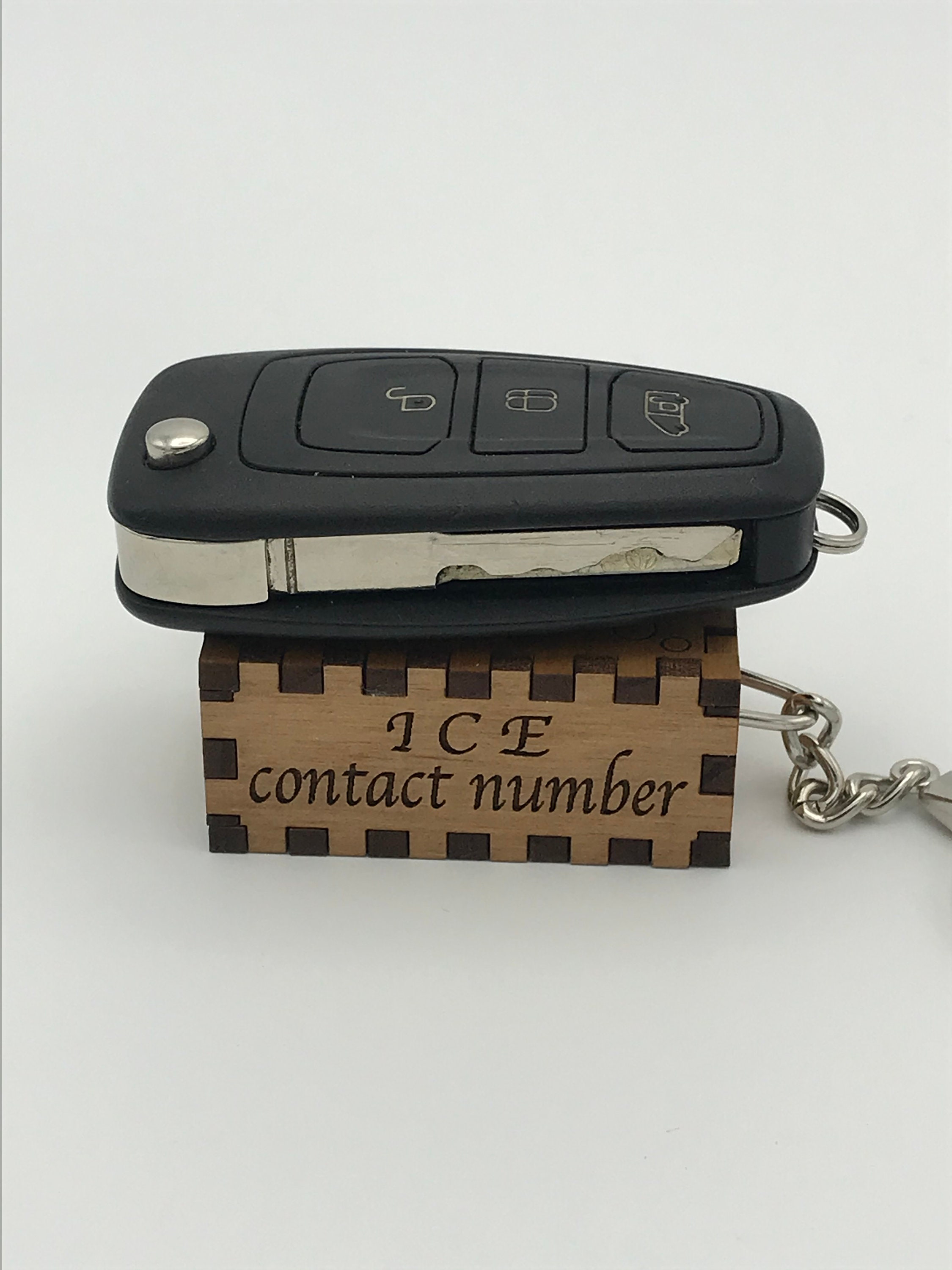 Personalised Wooden (I C E ) Stash Key-ring - Etsy UK