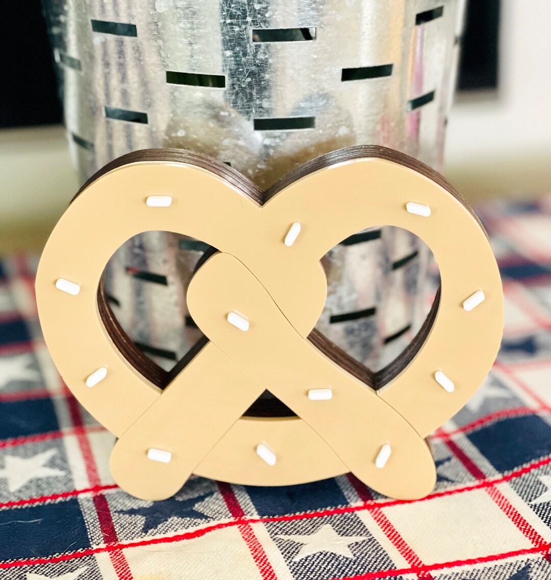 Acrylic Pretzel - Acrylic and Wood Art - Tiered Tray Decor - Etsy