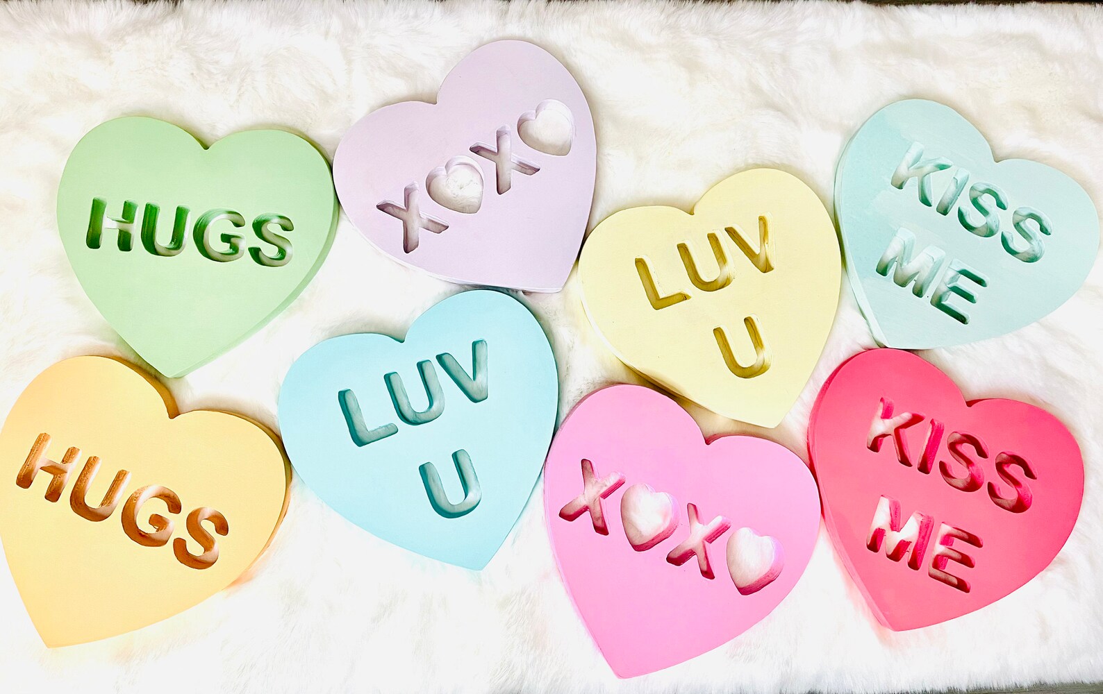 Conversation Hearts Wood Art - Etsy