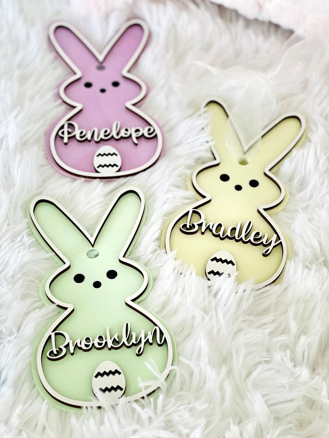 Bunny Peep Easter Tag Acrylic Tag for Easter Basket gift - Etsy