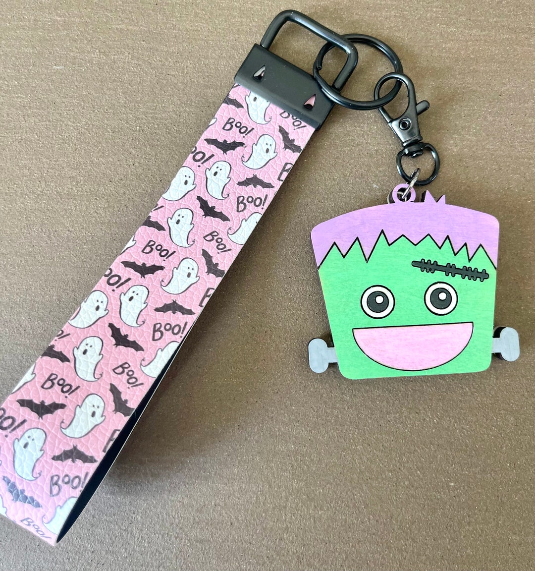 Frankenstein's Monster Keychain With Lanyard - Wood Decor - Etsy