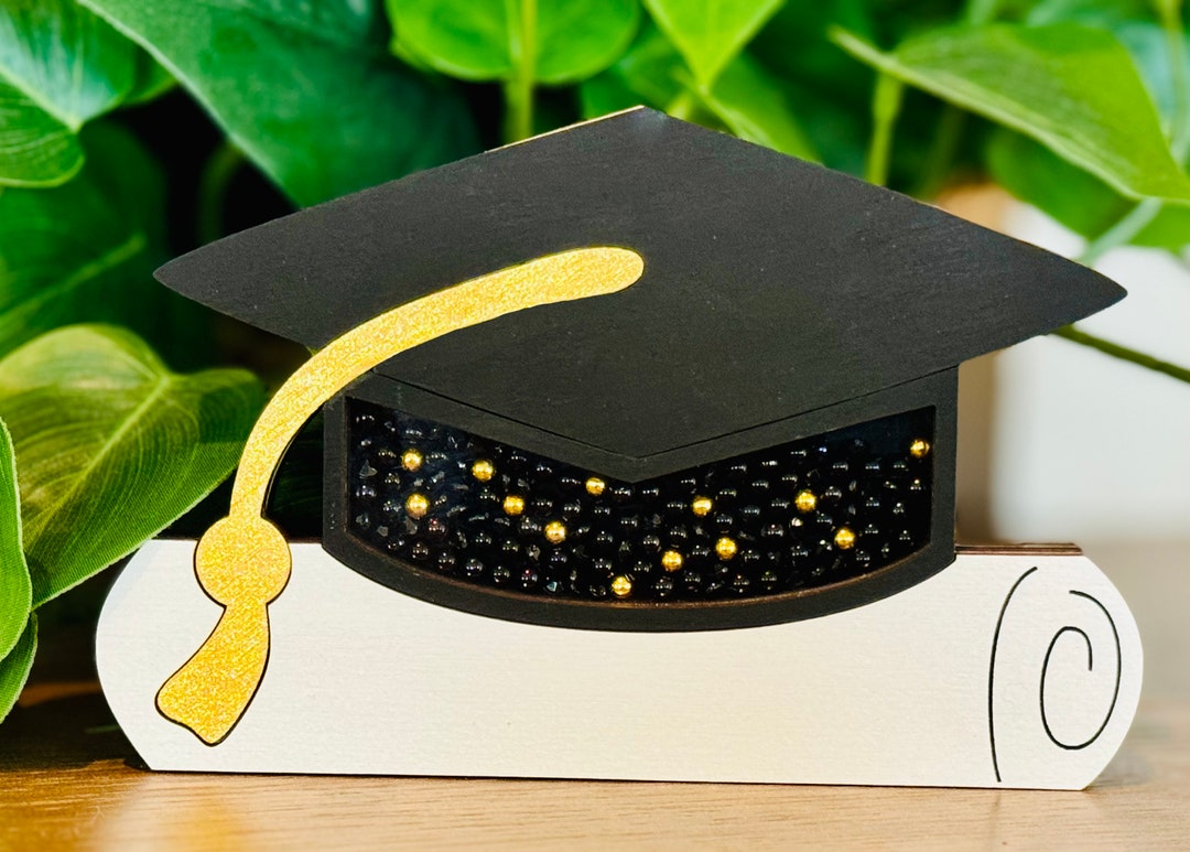 Graduation Cap Shaker - Wood Art - Tiered Tray Decor - Etsy