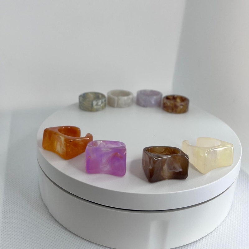 Chunky Resin Rings - Etsy