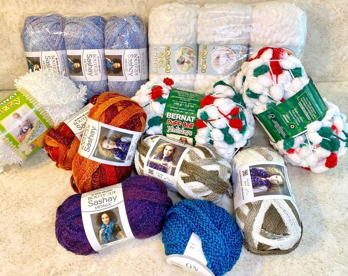 5 Lb Yarn Destash Box: Assorted Crochet Knit Weaving Yarns Not so ...