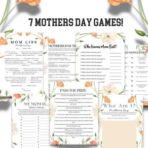 Printable Mother's Day Games Bundle, Mother's Day Quiz, Family Brunch ...