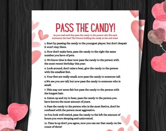 Valentine's Day Pass the Candy | Valentine's Party Games | Valentines ...