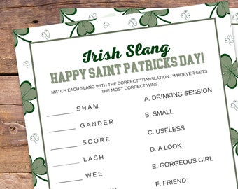 St Patricks Day Game Irish Proverbs, St Paddys Day Printable Game for ...