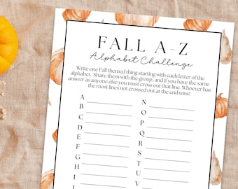 Fall A Z Race Game Printable Autumn Party Games Fall Time Activities ...
