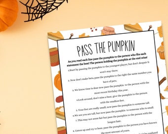 Pass the Pumpkin Game for Halloween Party Left Right Pass - Etsy