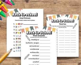 Back to School Games Bundle, Elementary School Games, First Day of ...