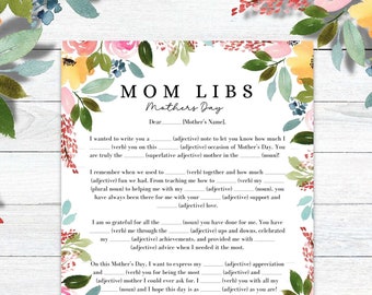 Mother's Day Mad Libs | Mad Libs | Mother Day Game | Printable Mothers ...