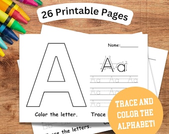 Alphabet Worksheets Printable Tracing Coloring Homeschool Teacher Kids ...