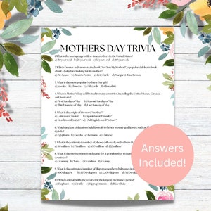 Mother's Day Trivia Quiz | True or False Game | Mother Day Trivia Game ...