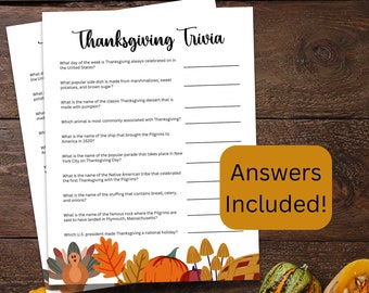 Thanksgiving Trivia Game | Friendsgiving Games | Thanksgiving Games ...