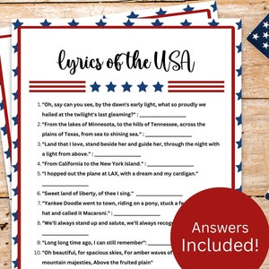 Fourth of July Trivia Game United States History Trivia 4th of July ...