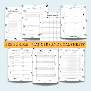 Printable Goal Planner Bundle, Daily Weekly Monthly Quarterly Yearly ...