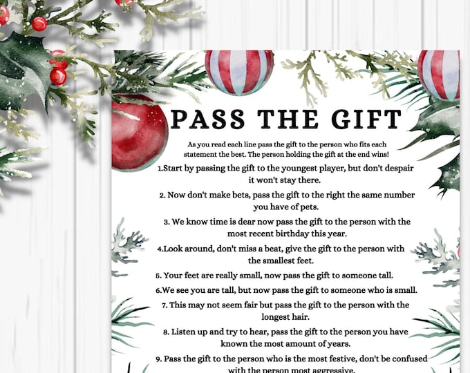 Christmas Pass the Parcel Party Game, Xmas Party Printable Game, Fun ...
