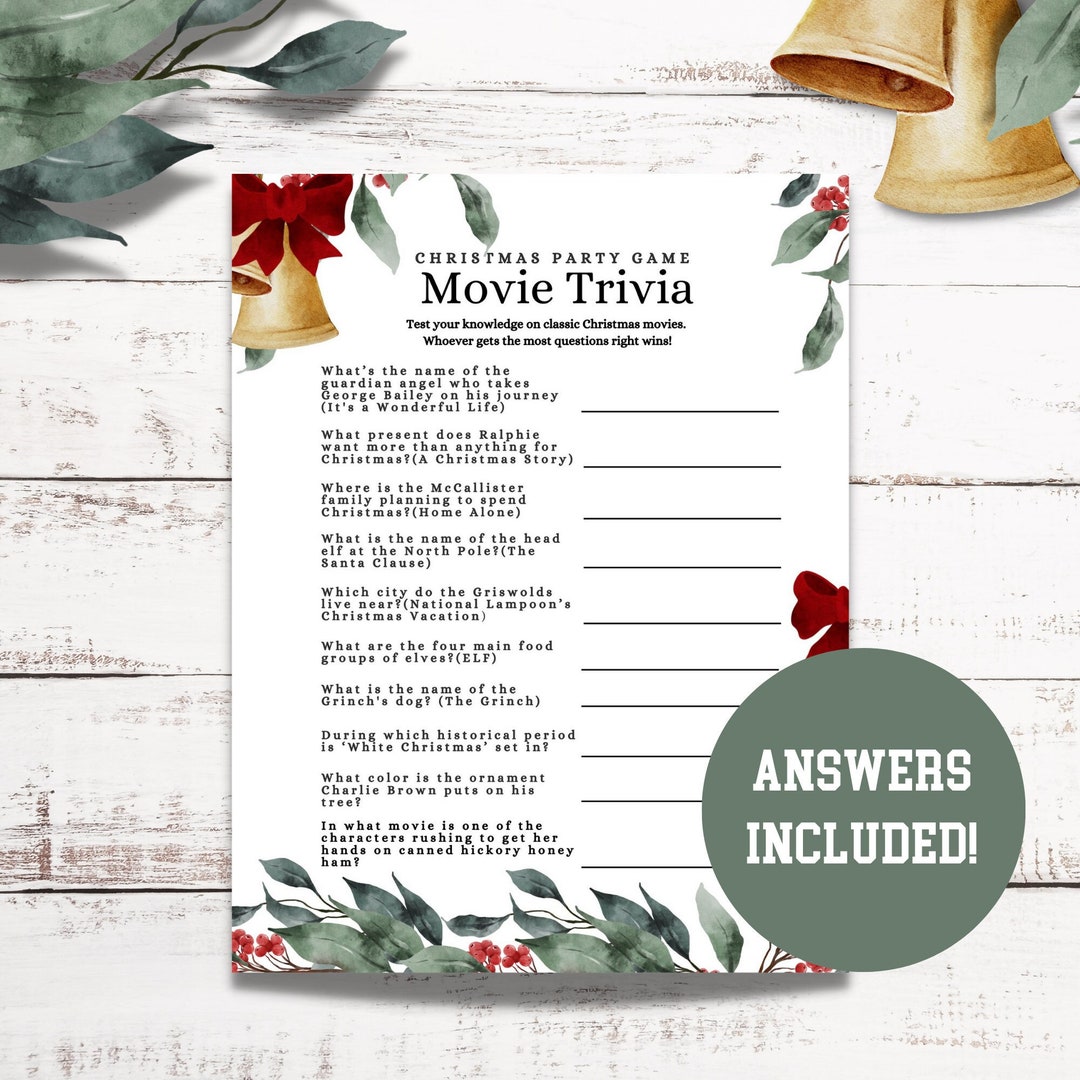 Christmas Movie Trivia Game, Christmas Trivia Printable Games ...