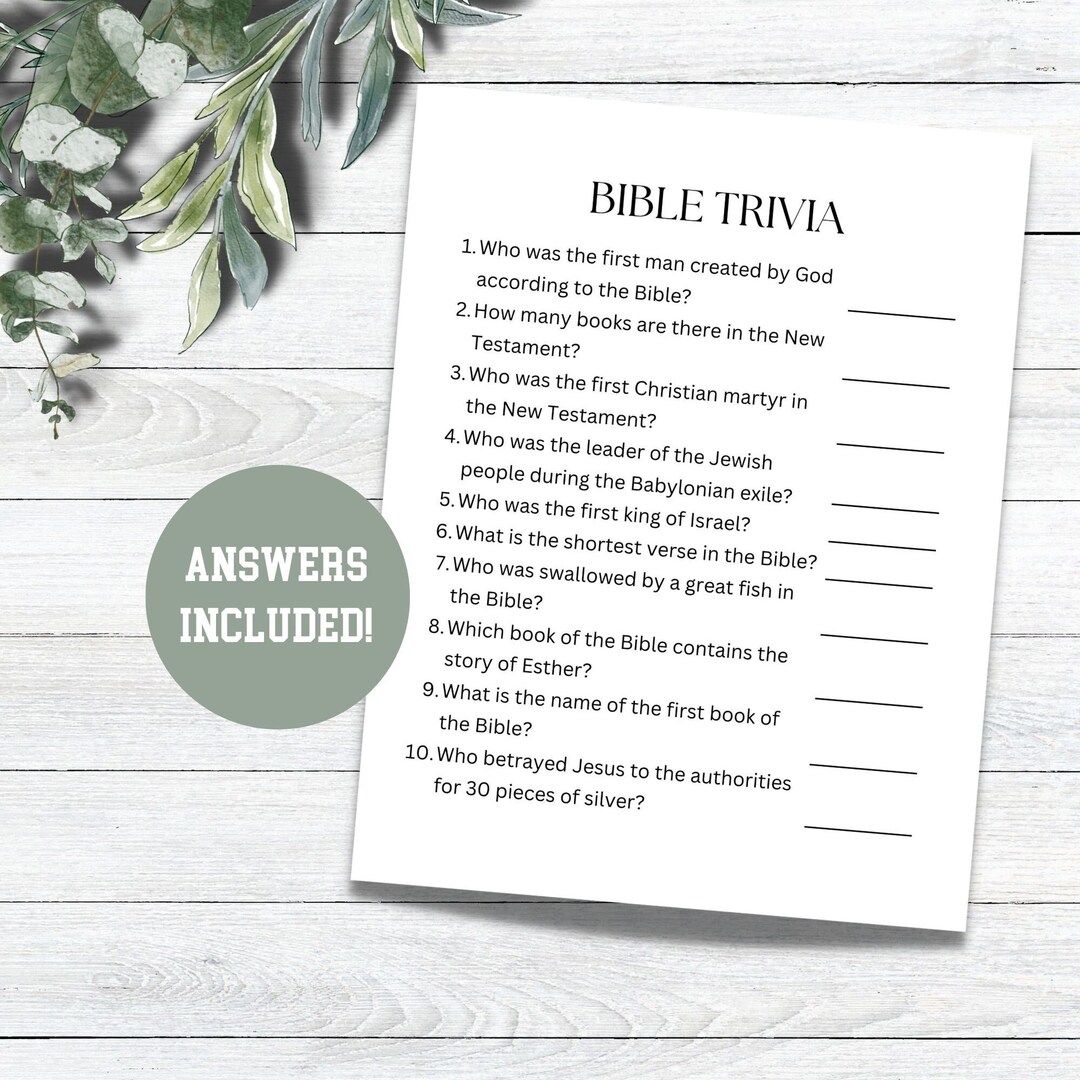 Bible Trivia, Church Party Game, Bible Game, Fun Church Game, Bible ...