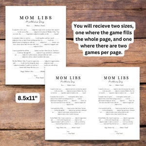 Mother's Day Mad Libs | Mad Libs | Mother Day Game | Printable Mothers ...