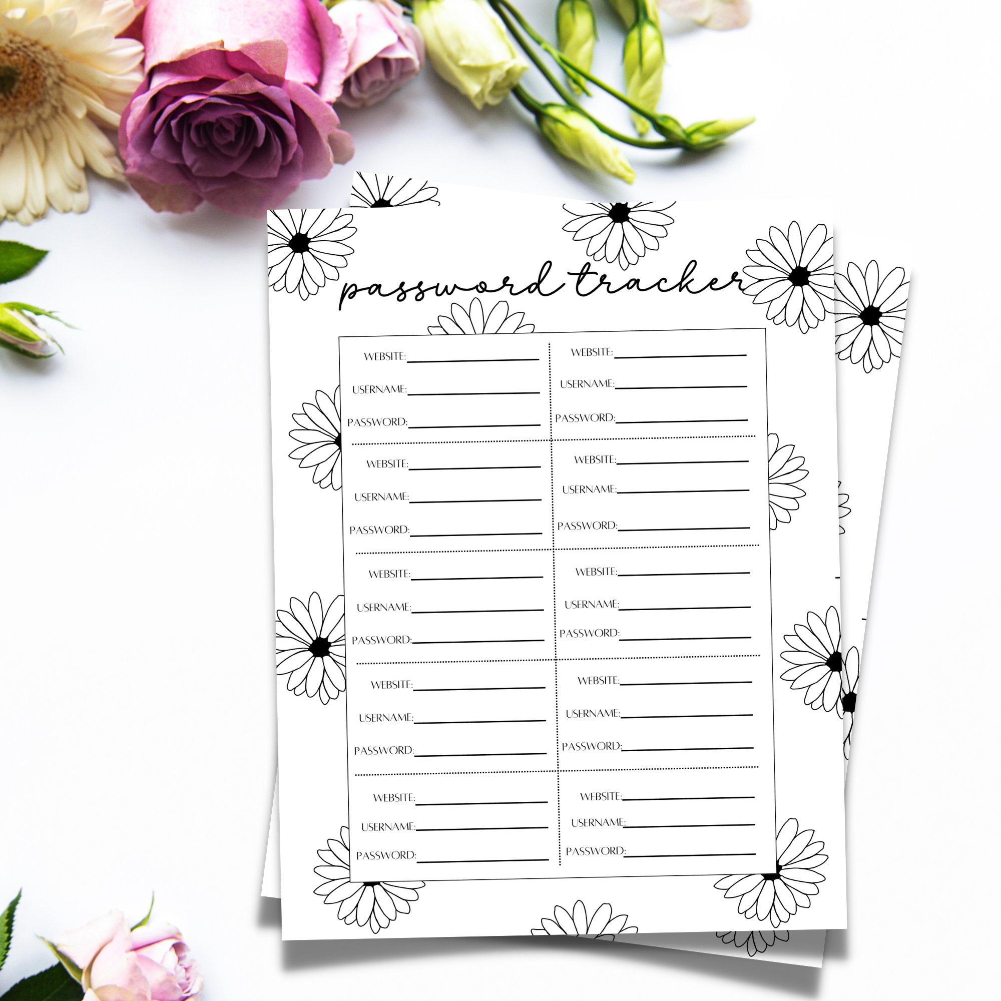Printable Password Tracker, Password Log and Password Keeper, Journal ...
