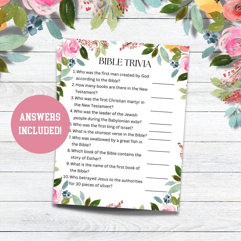 Bible Trivia, Church Party Game, Bible Game, Fun Church Game, Bible ...