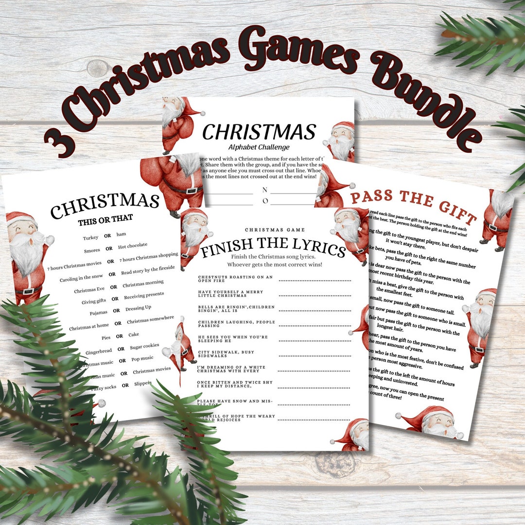 Christmas Games Bundle, Holiday Game Bundle, INSTANT DOWNLOAD ...