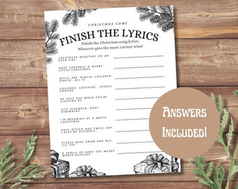 Christmas Party Finish the Lyric Game, Reindeer Funny Holiday Game ...
