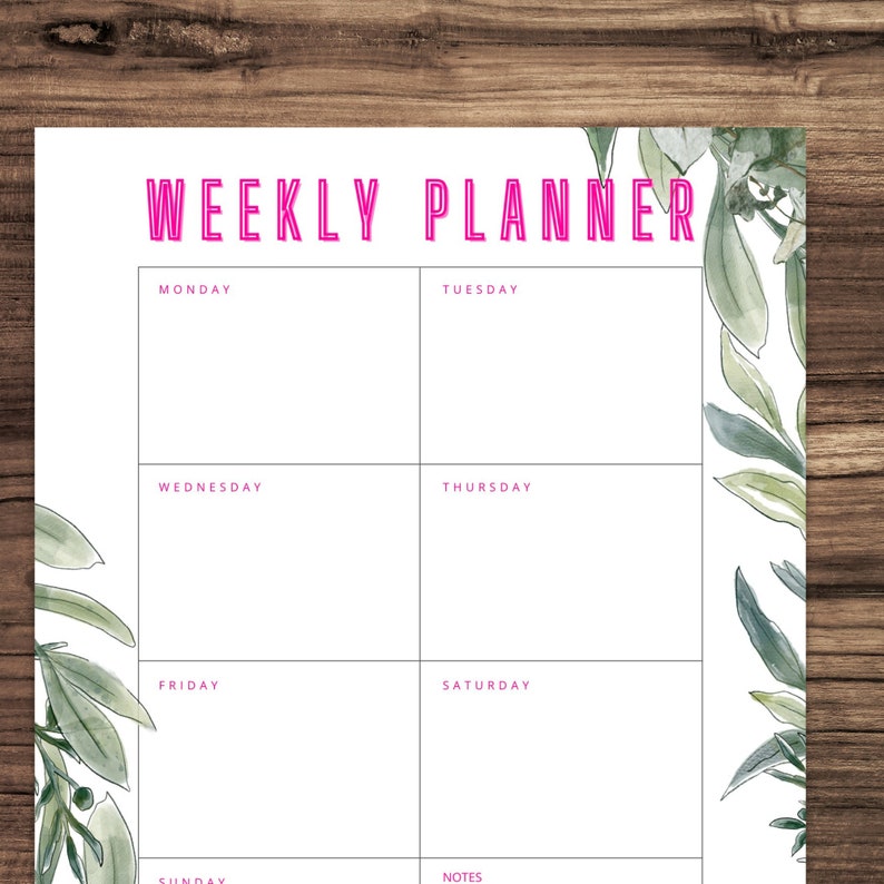 Weekly Organizer, Weekly Schedule, Weekly Planner Printable to Do List ...