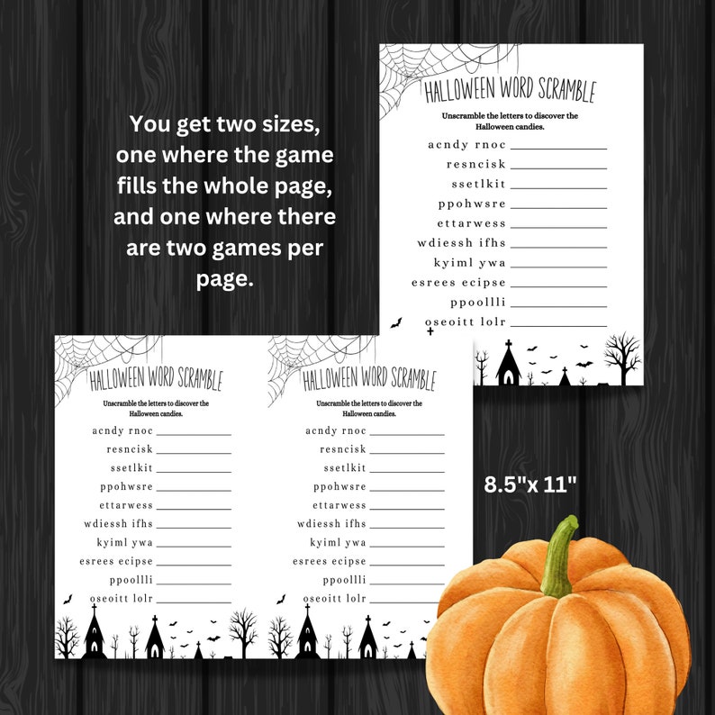 Halloween Word Scramble Game, Halloween Printable Games, Halloween ...