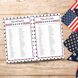 Geography - States and Capitals - Students Fill in the Capitals for ...