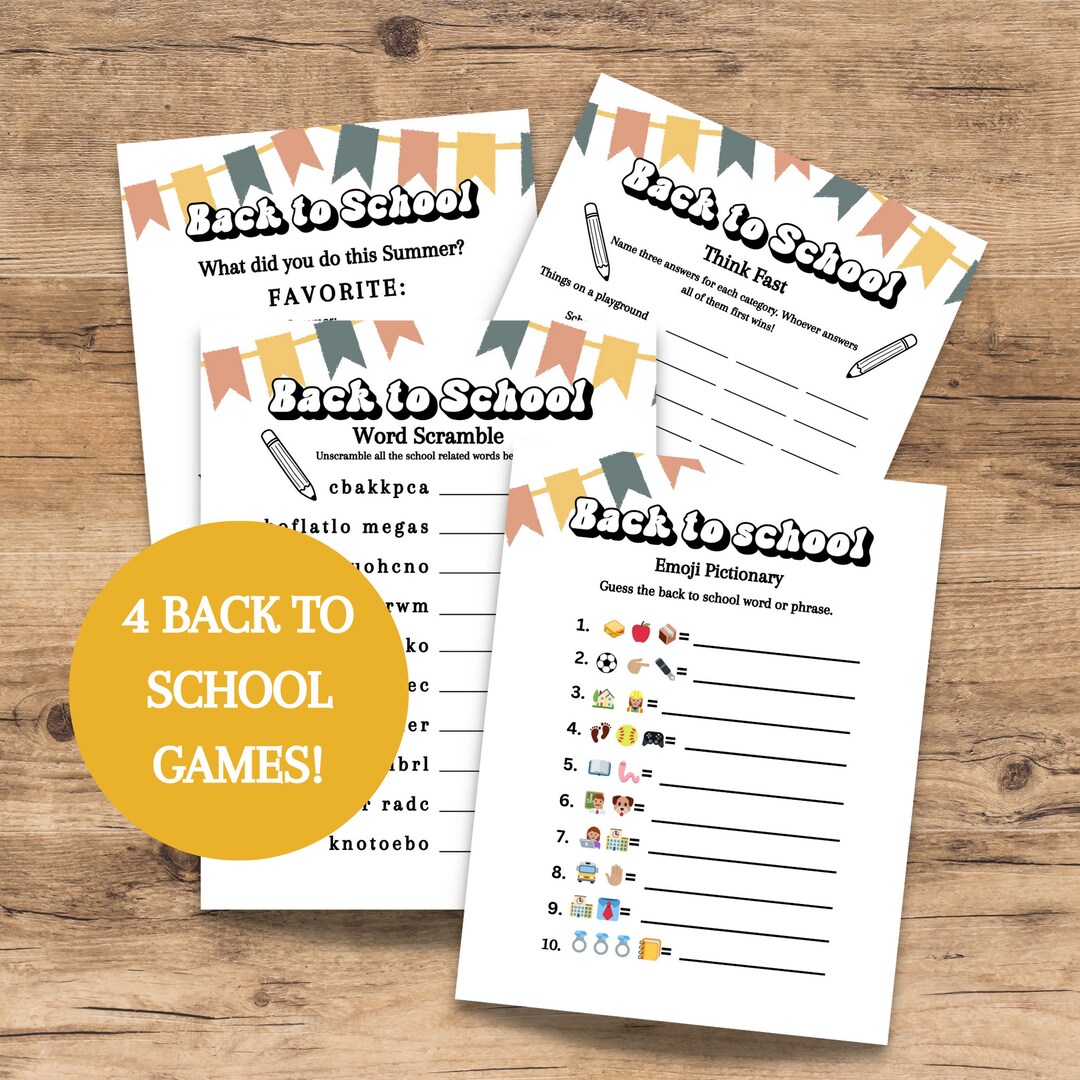 Back to School Games, Elementary School Games, First Day of School ...