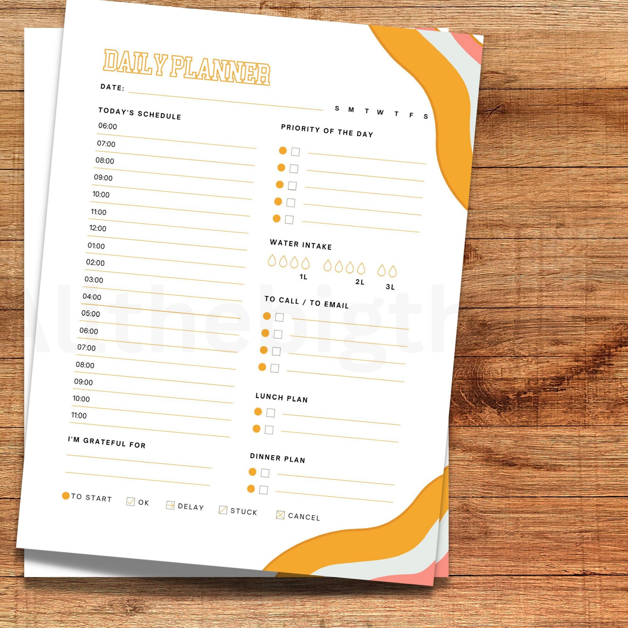 Daily Planner, Instant Download, Work From Home Planner, Personal Daily ...