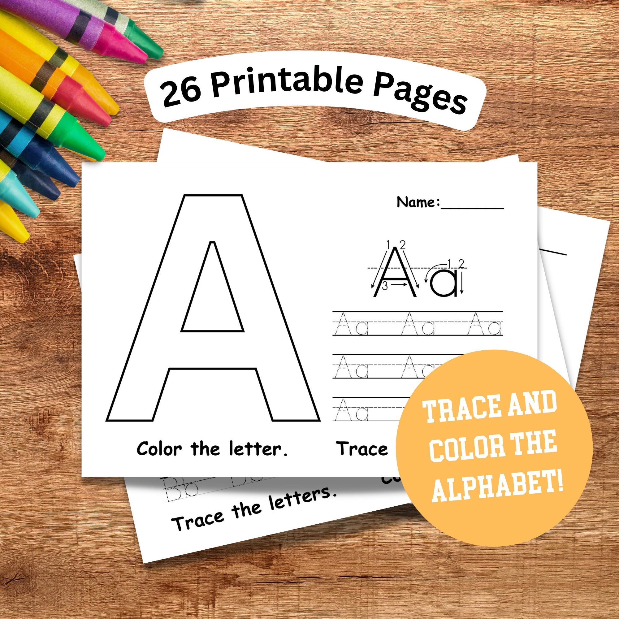 Instant Download Alphabet Worksheets, Printable, Tracing, Coloring ...