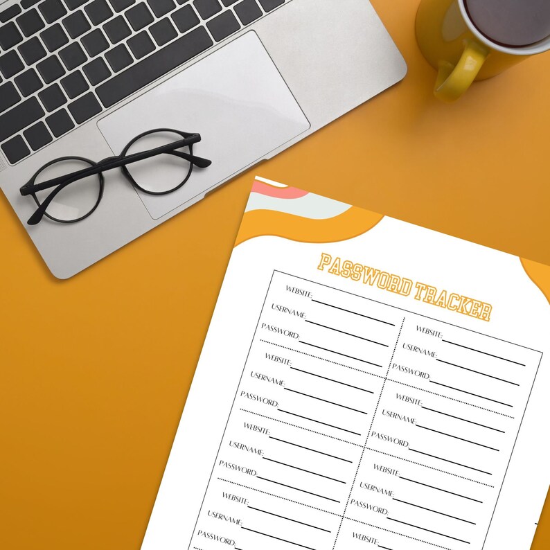 Password Tracker Printable Password Log PDF Password - Etsy