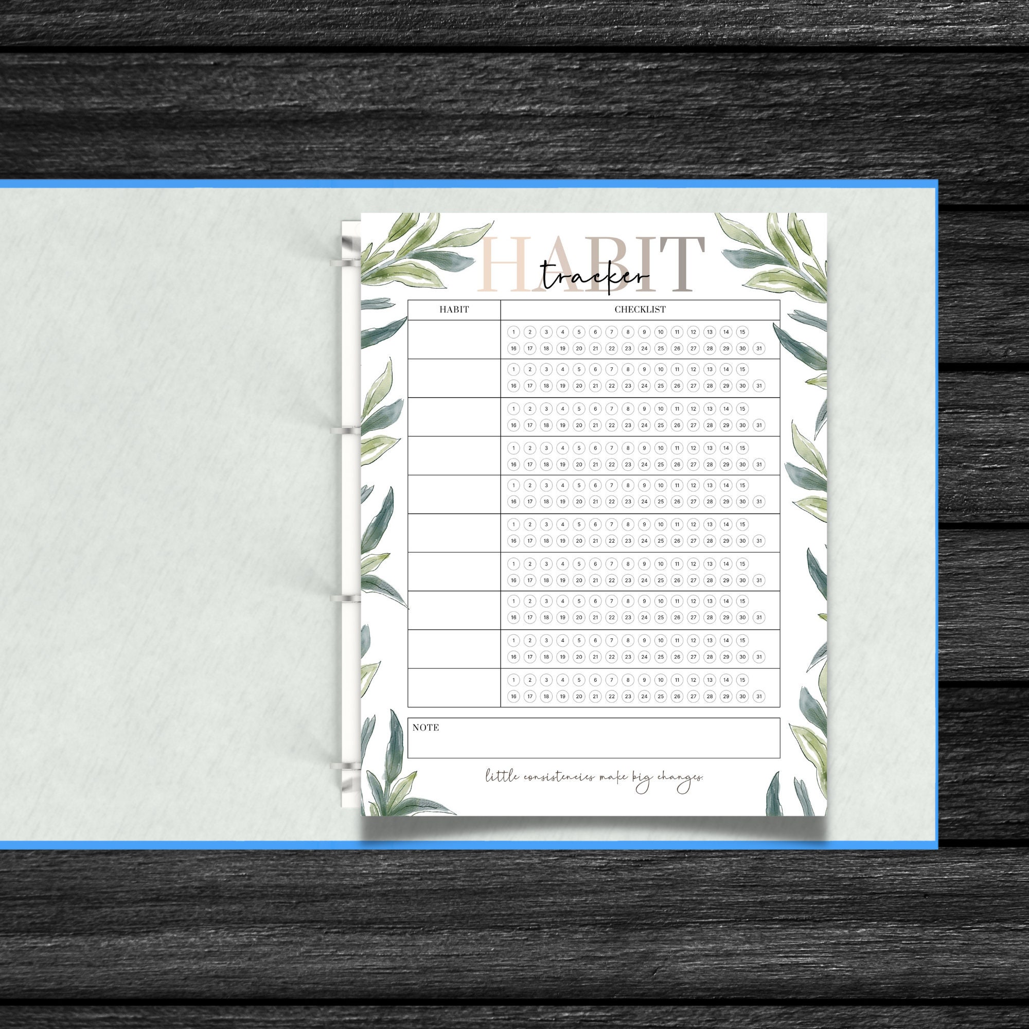 Minimalistic, Daily Habit Tracker, Printable, Everyday Habit Tracker ...