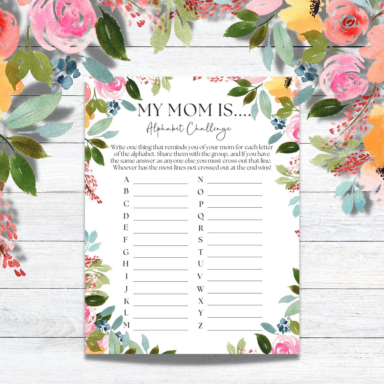 Mother's Day Games | Scattergories Game | Mother Day Trivia Game ...