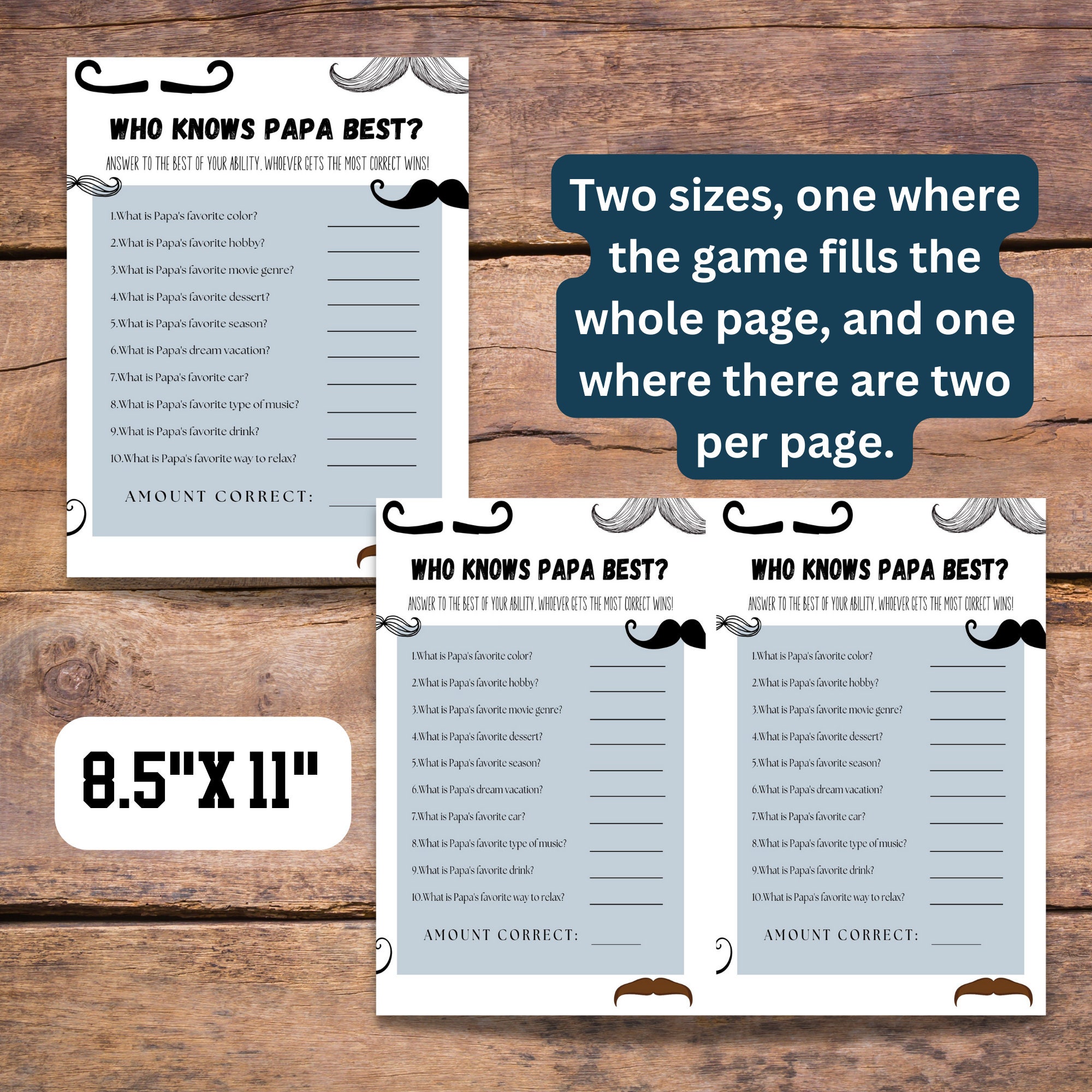 All About My Papa Kid's Worksheet, Grandpa Birthday, Father's Day ...