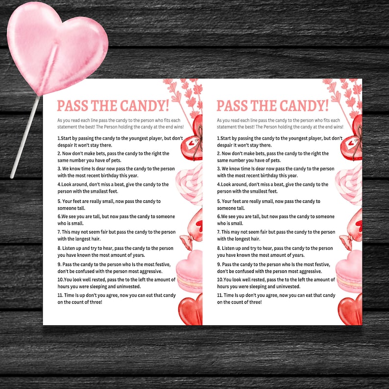 Valentine's Day Pass the Candy | Valentine's Party Games | Valentines ...