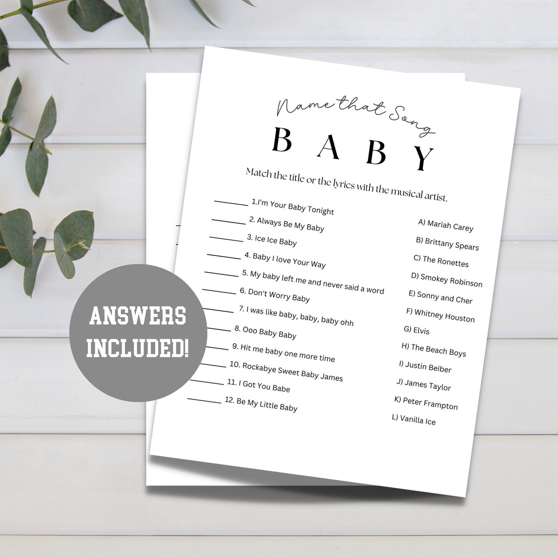 Modern Baby Shower Games, Minimalist Baby Shower Game Bundle, Modern ...