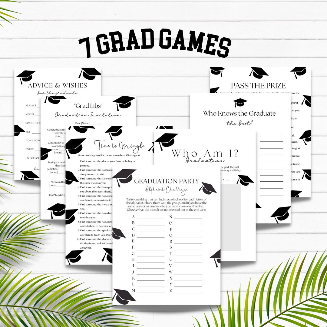 Graduation Games Bundle, Graduation Games Printable, Graduation Party ...