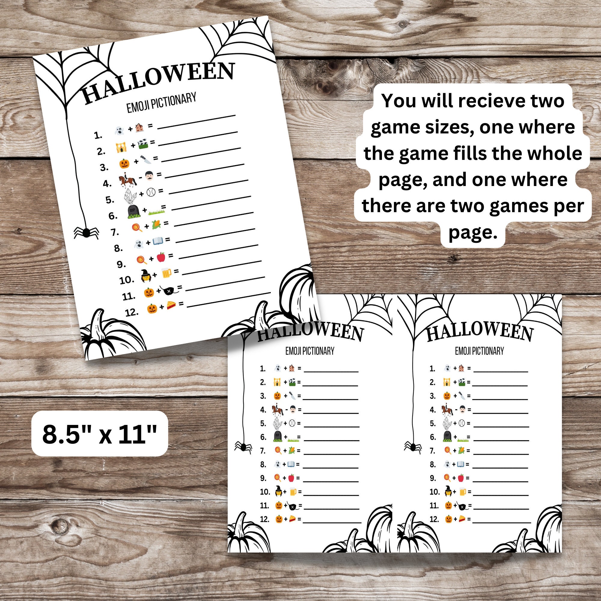 Halloween Emoji Pictionary Party Game, Halloween Picture Trivia Games ...