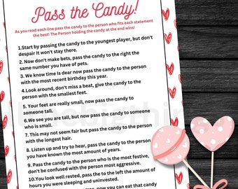 Valentine's Day Pass the Candy | Valentine's Party Games | Valentines ...